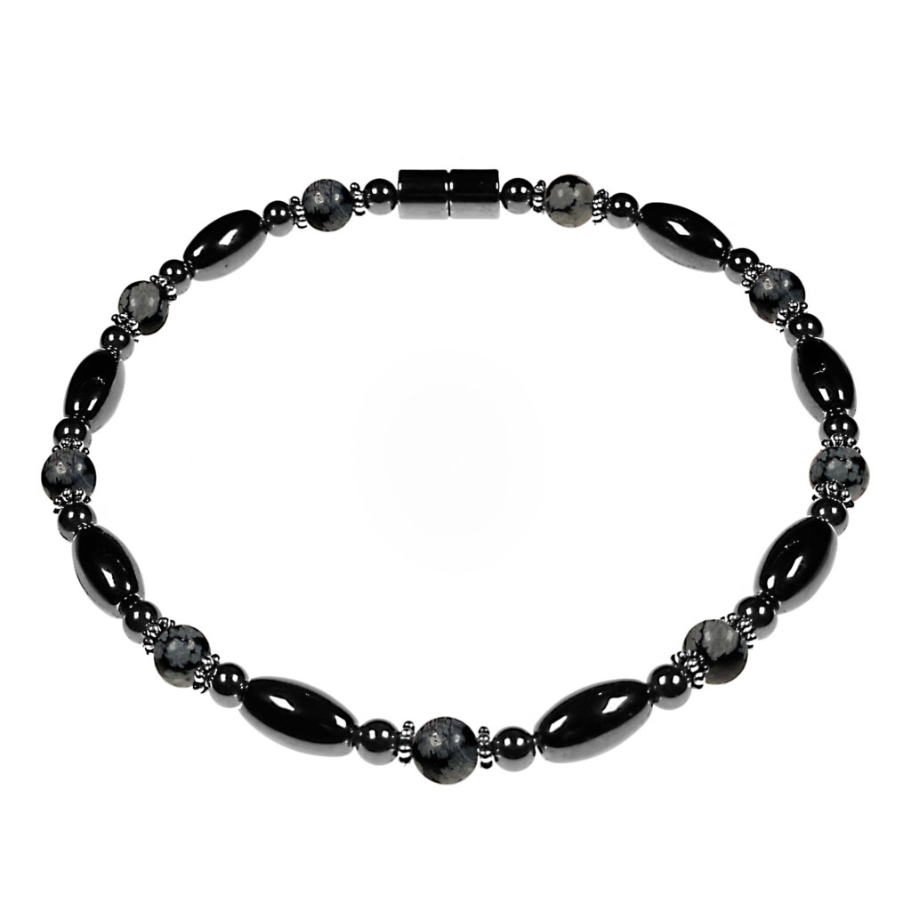 Women’s Anklet (Snowflake Obsidian) - BEYOND JEWELRY